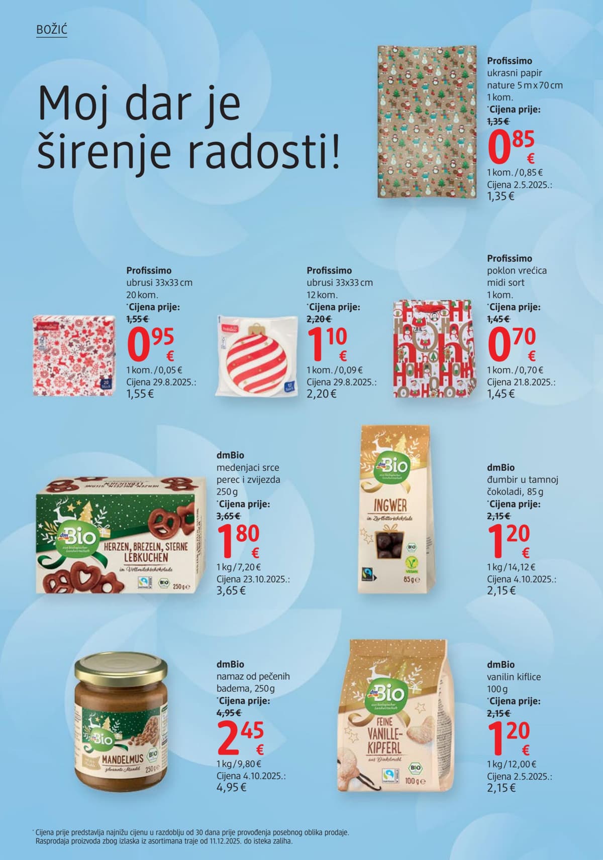 Profissimo ukrasni papir 1 kom. na akciji u trgovinama Dm