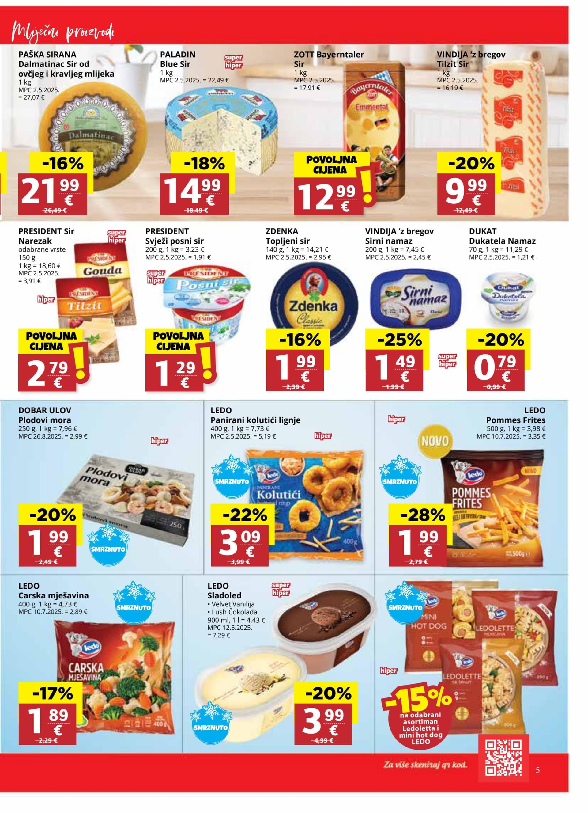 Ledo Panirani kolutići lignje 400 g na akciji u trgovinama Ribola