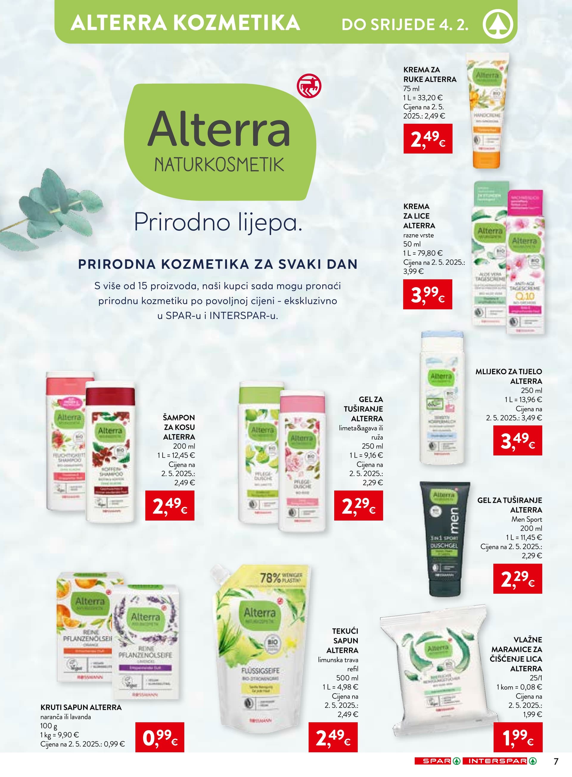 Kruti sapun Alterra 100 g na akciji u trgovinama Spar