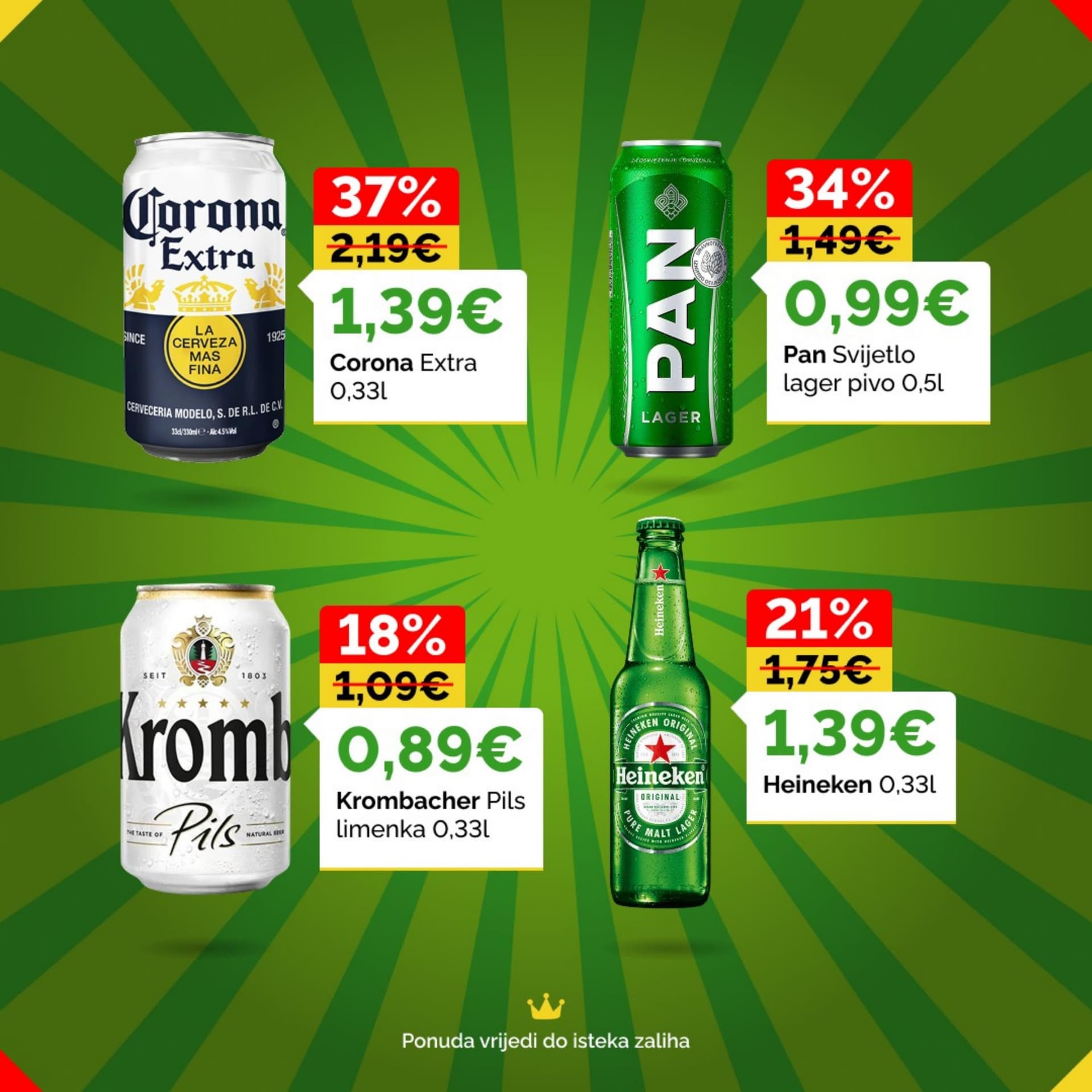 Corona Extra 0,33l na akciji u trgovinama Žabac