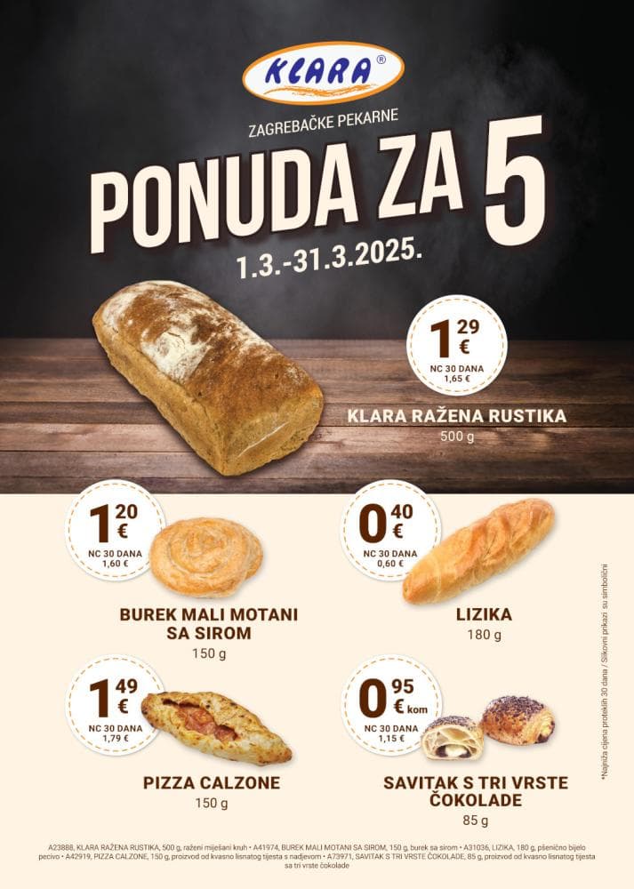 Klara Pizza Calzone 150g: Akcija (Trgovina Krk) 1.12.