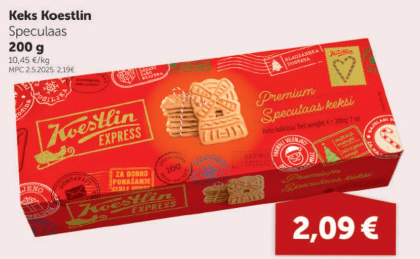 Keks Koestlin Speculaas 200g: Akcija (Boso) 27.11.