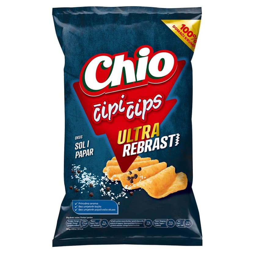 Chio Čipi Čips Ultra Rebrasti 120g: Akcija (Vrutak) 15.12.